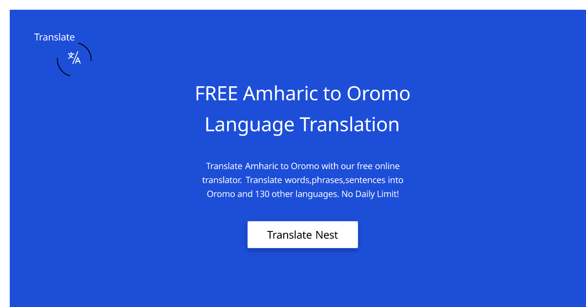 FREE Amharic to Oromo Translation