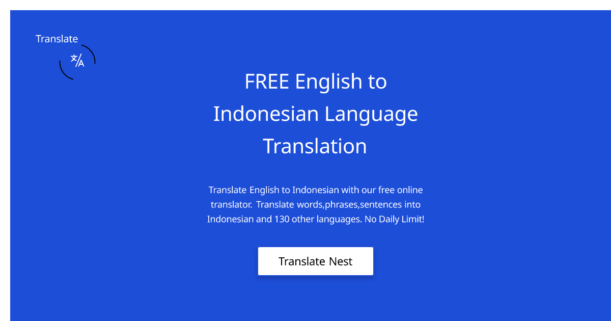 FREE English to Indonesian Language Translation