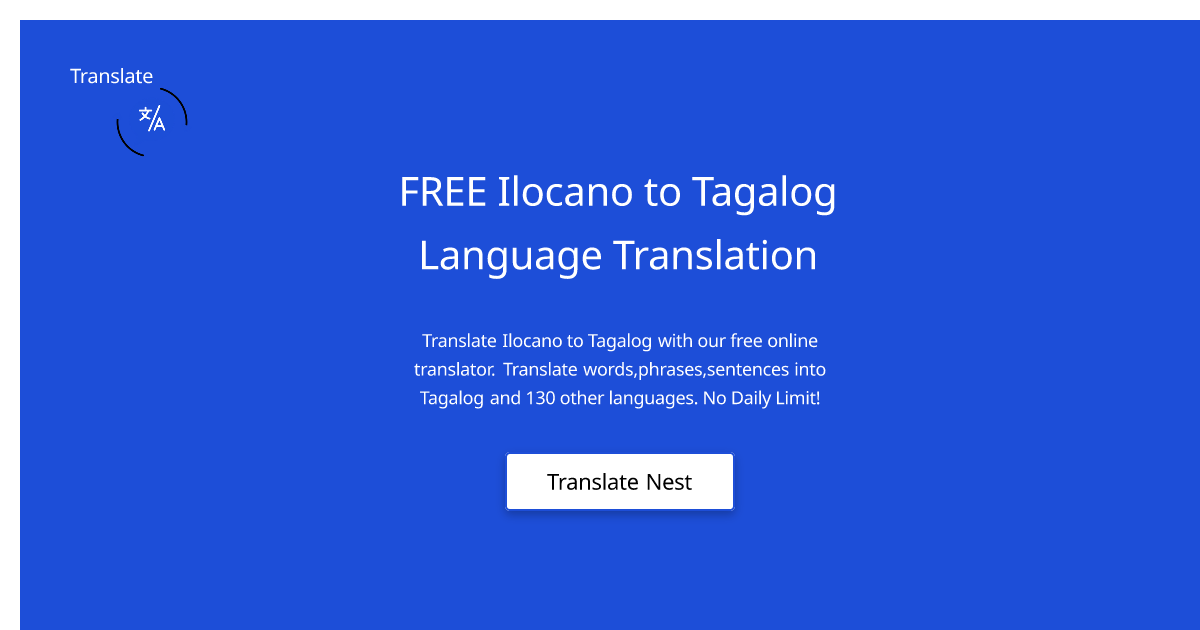 FREE Ilocano to Tagalog Language Translation