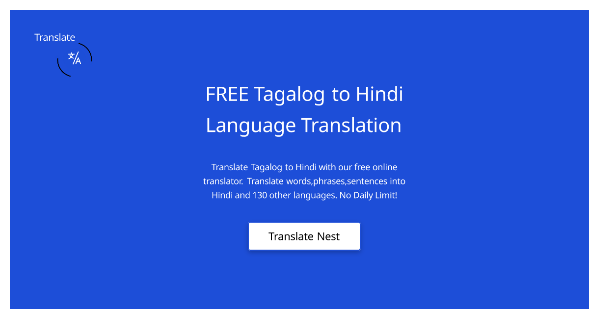 FREE Tagalog to Hindi Translation